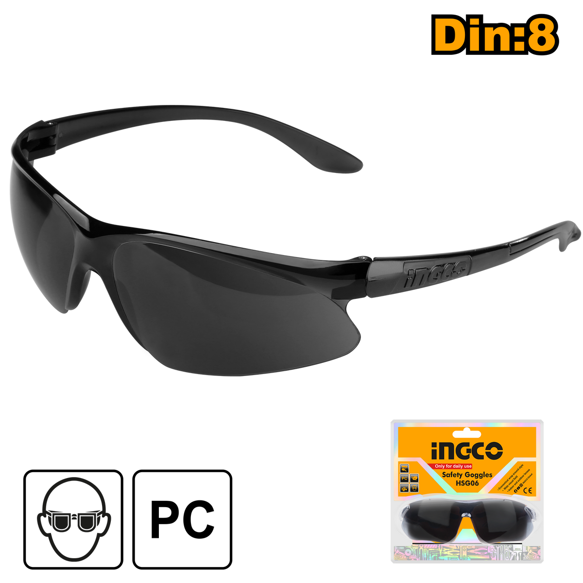 Ingco Safety Goggle Dark HSG06 — SEPTFOUR INDUSTRIAL SUPPLY