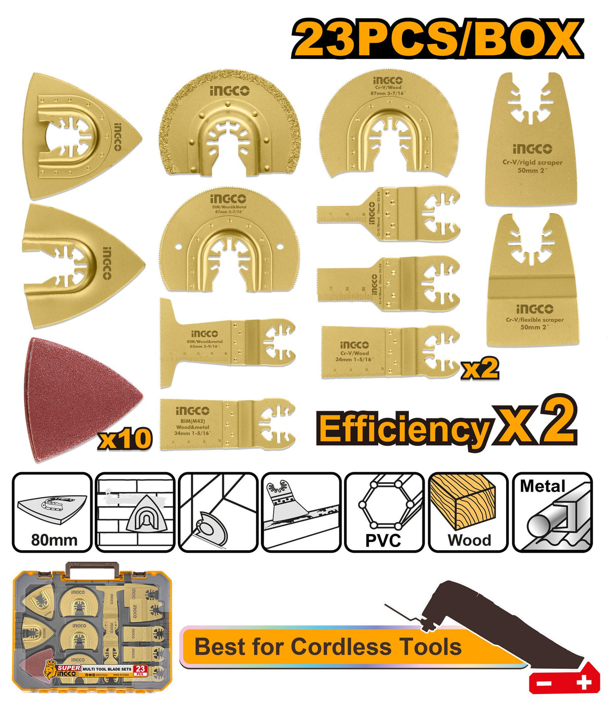 Ingco Multi Tool Blade Set AKTMT2301 — SEPTFOUR INDUSTRIAL SUPPLY