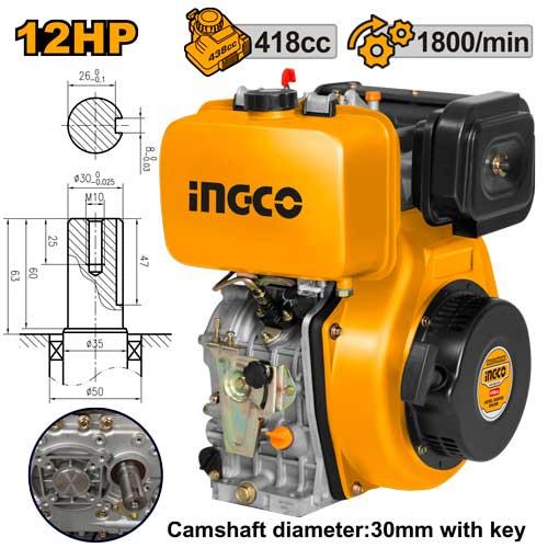 Ingco 12HP Low Speed Diesel Engine DELS186FAP — SEPTFOUR INDUSTRIAL SUPPLY