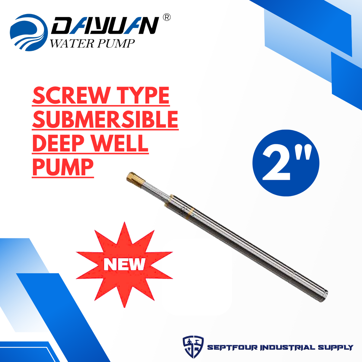 Dayuan Screw Type Submersible Deepwell Pump 2QGYD1.4-70-0.55 — SEPTFOUR ...