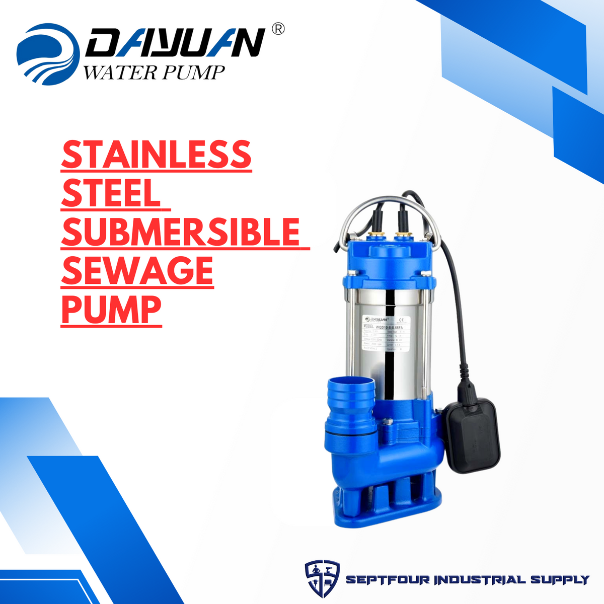 Dayuan Submersible Sewage Pump (Stainless Steel Body) — SEPTFOUR ...