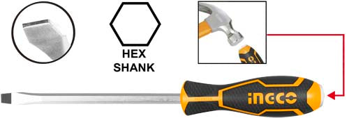 Ingco Slotted Go-Through Screwdriver HGTS286150 — SEPTFOUR INDUSTRIAL ...