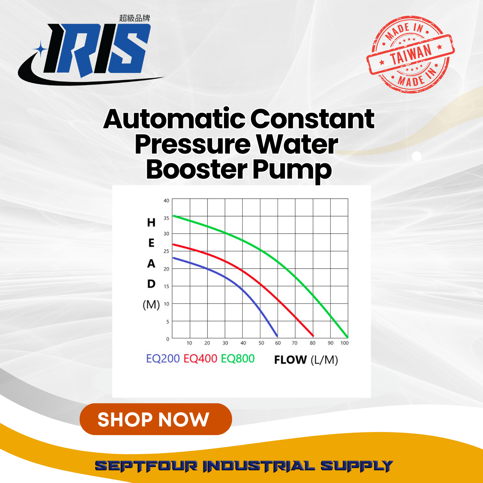 IRIS Automatic Constant Pressure Water Booster Pump - Made in Taiwan — SEPTFOUR INDUSTRIAL SUPPLY