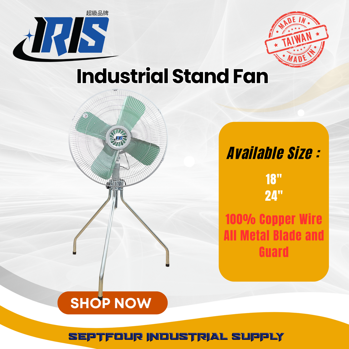 IRIS Industrial All Metal Stand/Wall Fan (Tripod/Wall) Style - Made in ...