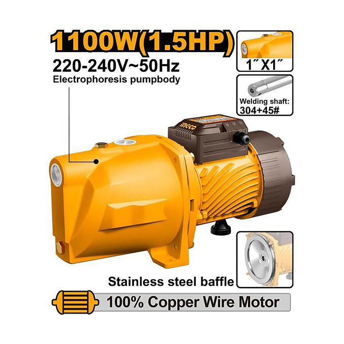 Ingco 1100W (1.5HP) Self-Priming Jet Pump JP110068-5 — SEPTFOUR ...