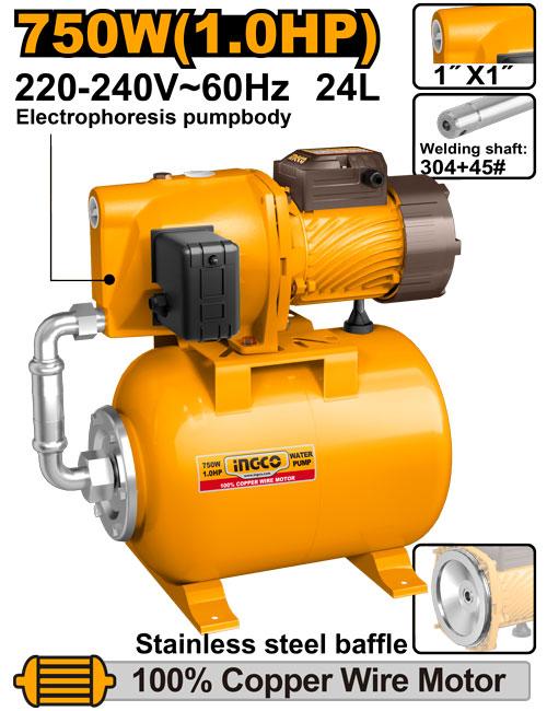 Ingco 750W (1.0HP) Self-Priming Jet Pump Set JPT075068-5 — SEPTFOUR ...