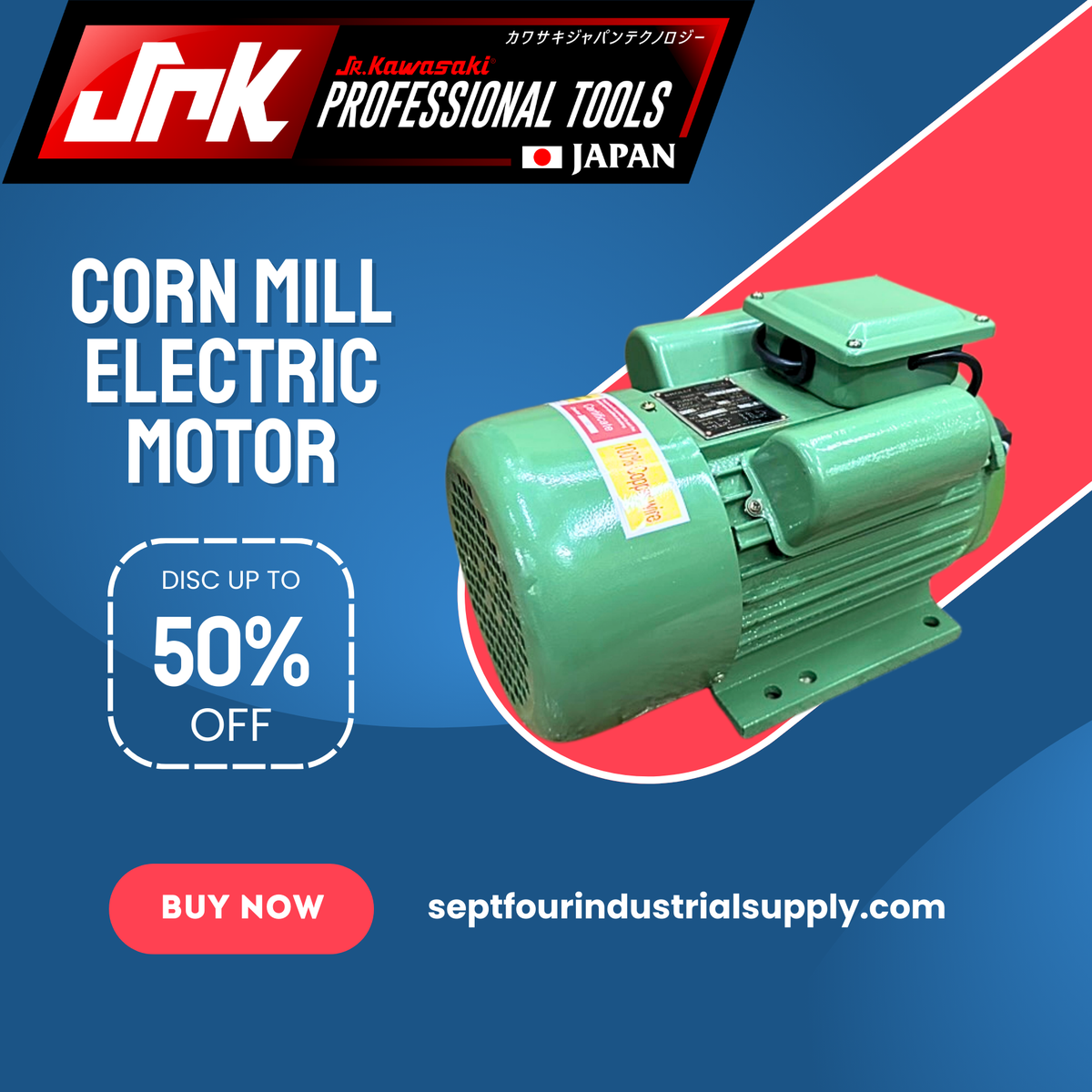JRK Kawasaki/Brolly Corn Mill Electric Motor — SEPTFOUR INDUSTRIAL SUPPLY