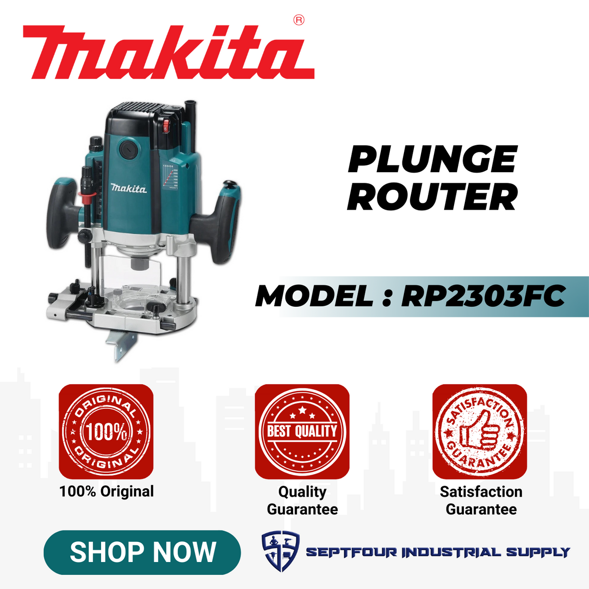 Makita 1/2" Plunge Router RP2303FC — SEPTFOUR INDUSTRIAL SUPPLY