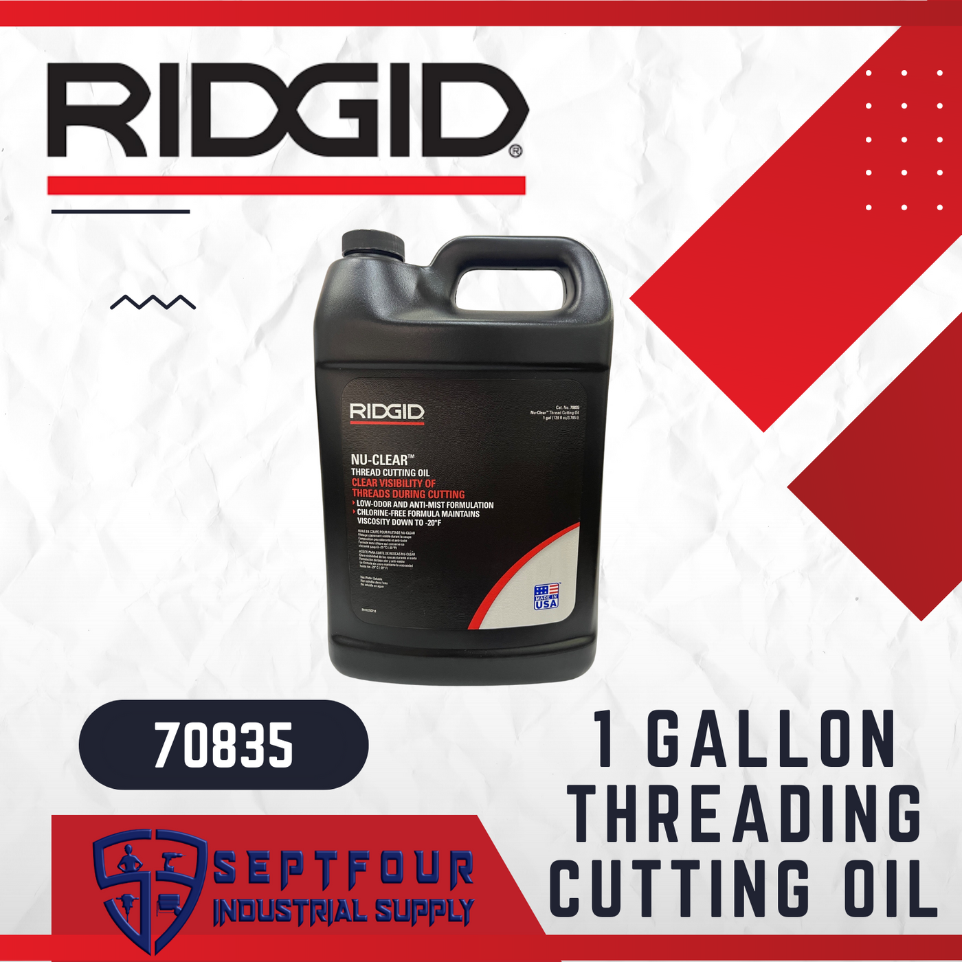 Ridgid Threading Cutting Oil — SEPTFOUR INDUSTRIAL SUPPLY