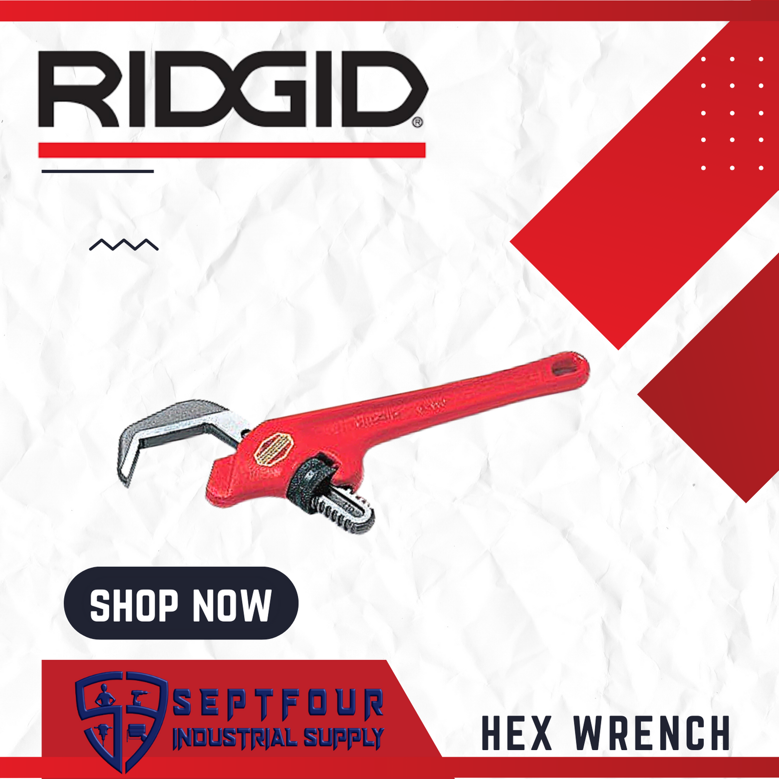 Ridgid Offset Hex Wrench — SEPTFOUR INDUSTRIAL SUPPLY