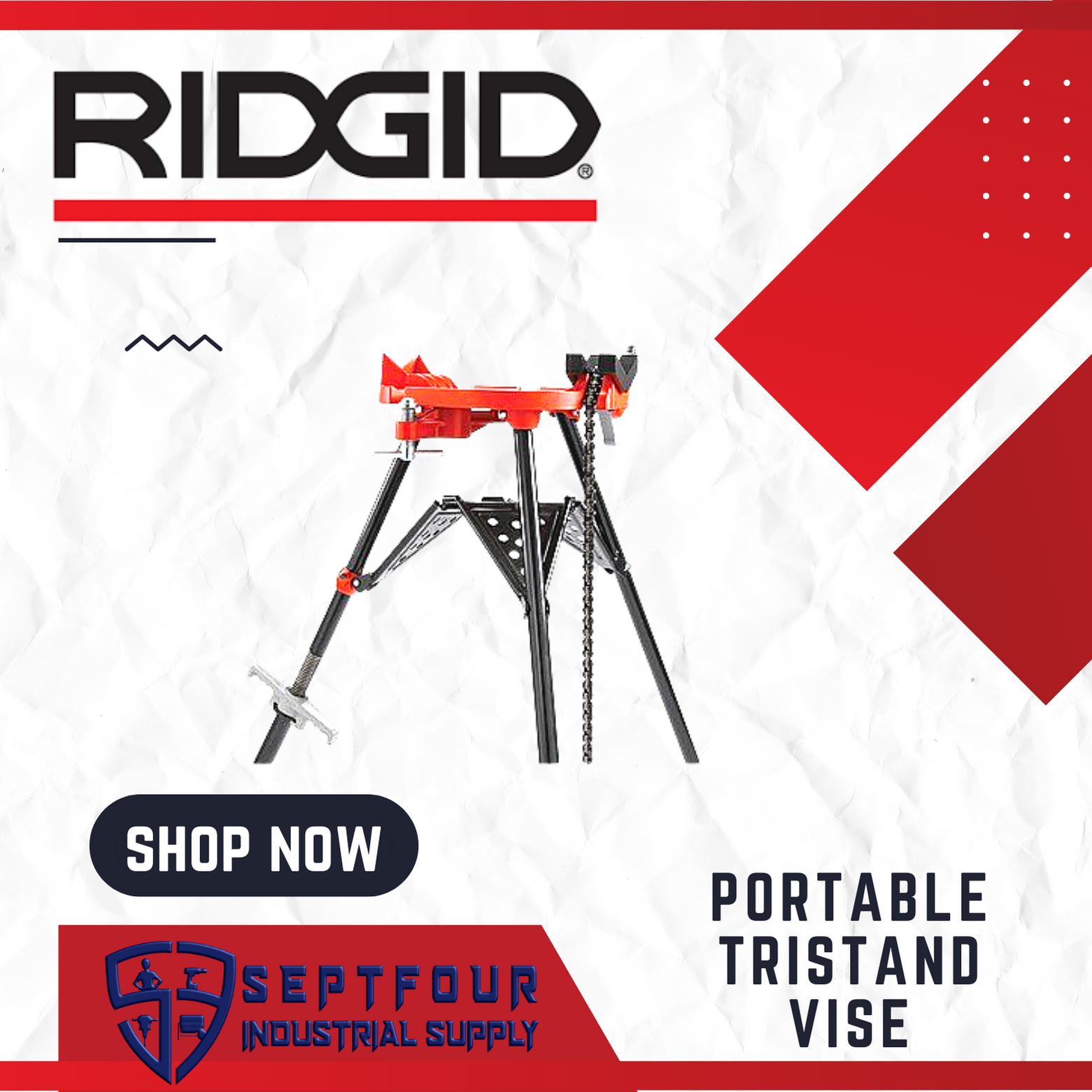 Ridgid Portable TRISTAND® Vises — SEPTFOUR INDUSTRIAL SUPPLY