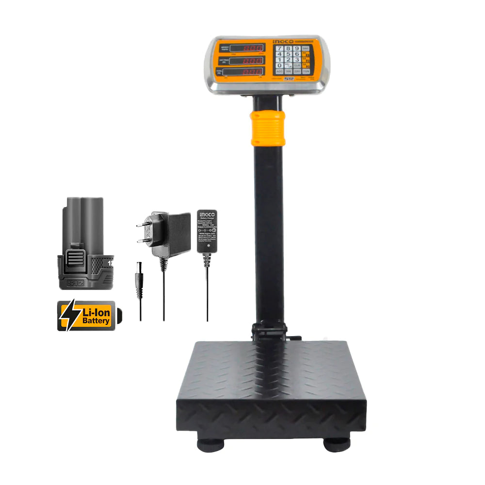 Ingco 100kg 12V Li-Ion Cordless Scale CES1245 — SEPTFOUR INDUSTRIAL SUPPLY