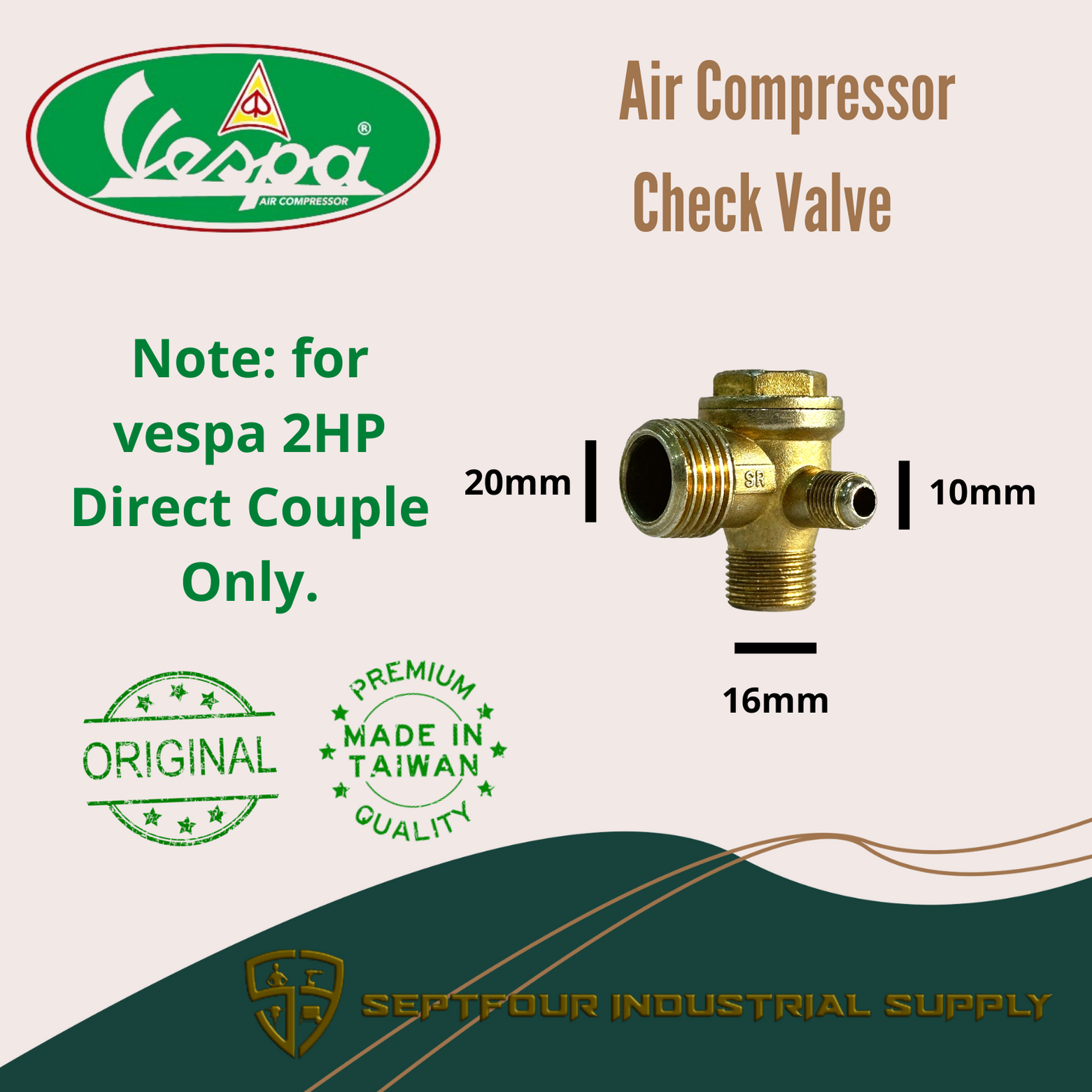 Vespa Air Compressor Check Valve — SEPTFOUR INDUSTRIAL SUPPLY