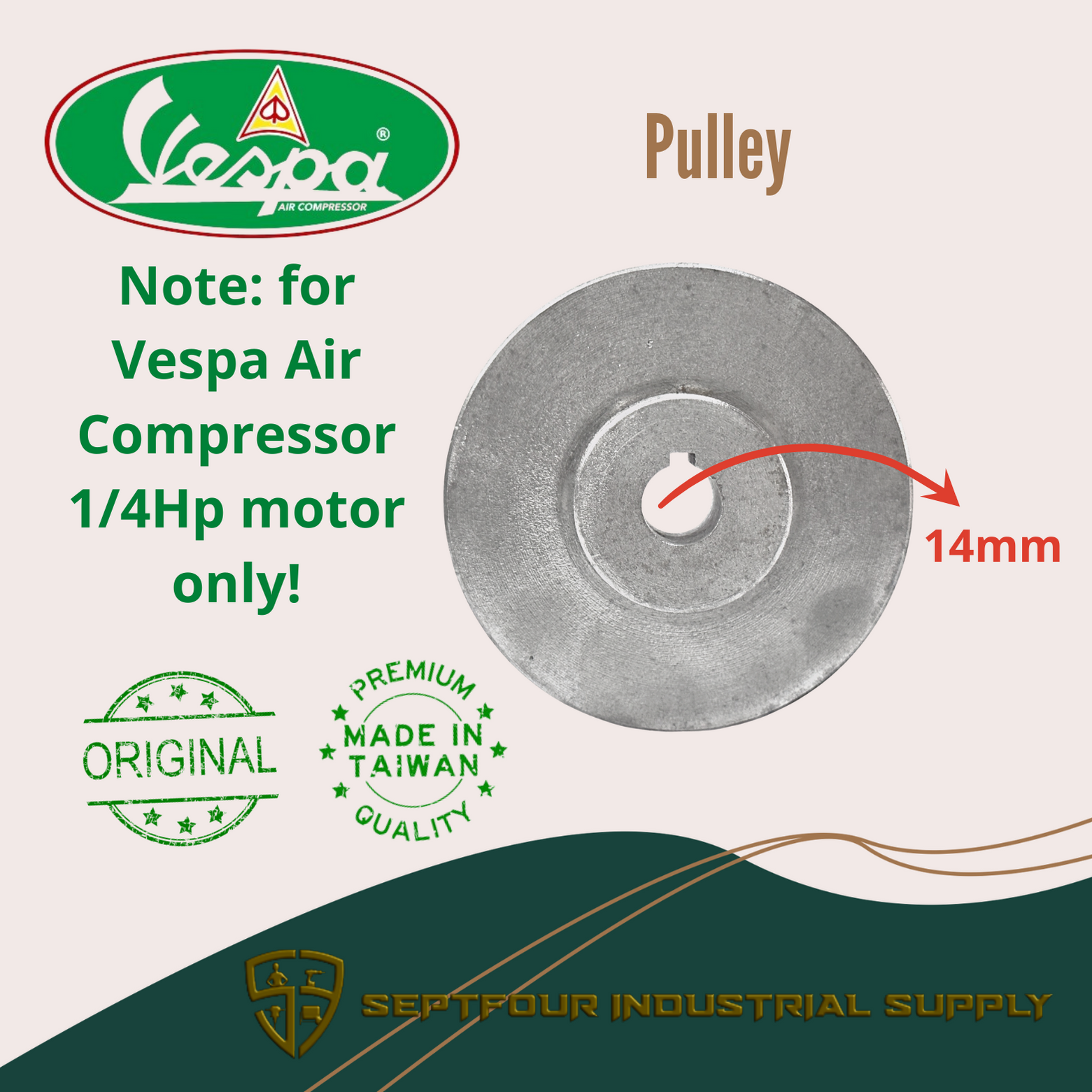 Vespa Air Compressor Motor Pulley — SEPTFOUR INDUSTRIAL SUPPLY