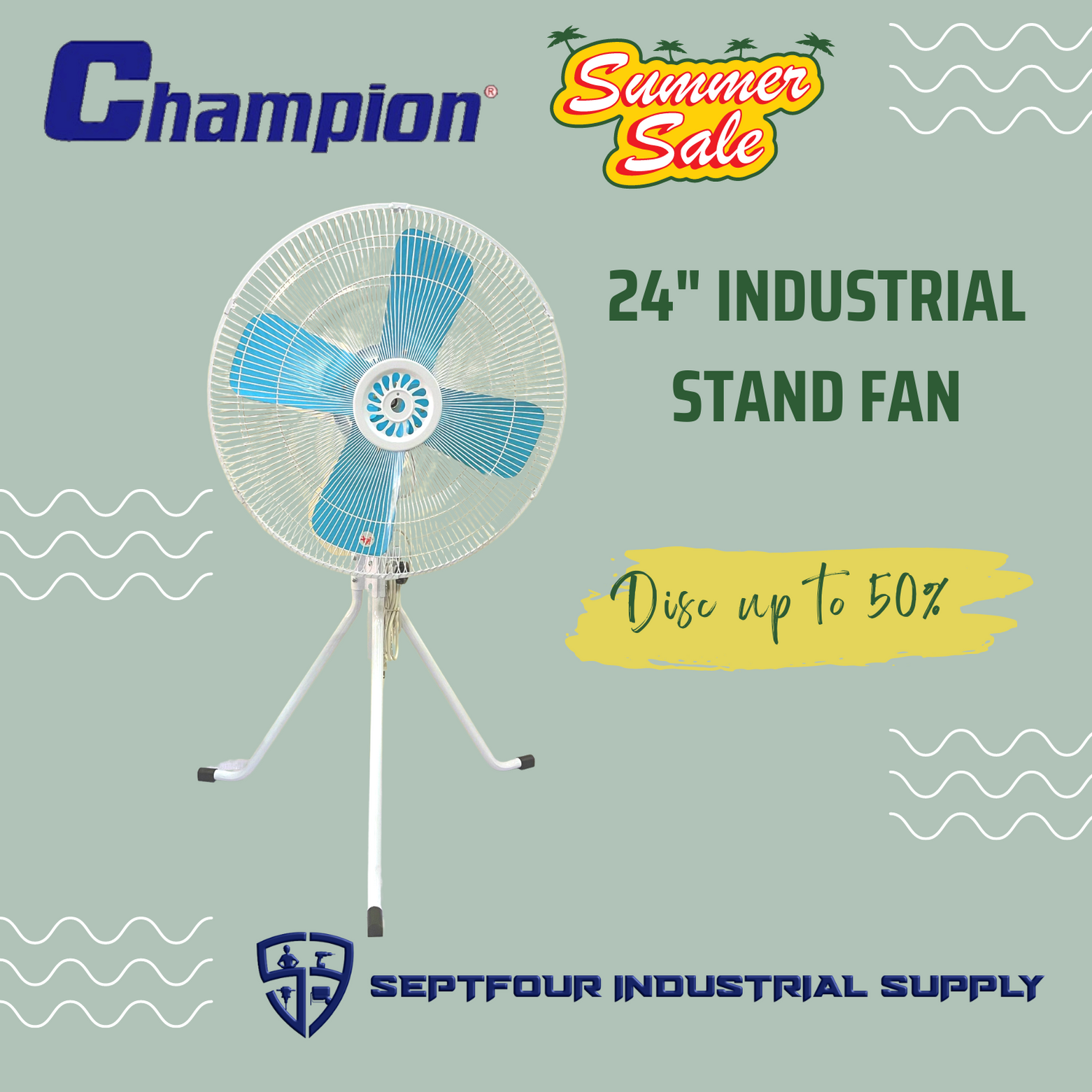 Champion Industrial Stand Fan (Made in Taiwan) — SEPTFOUR INDUSTRIAL SUPPLY