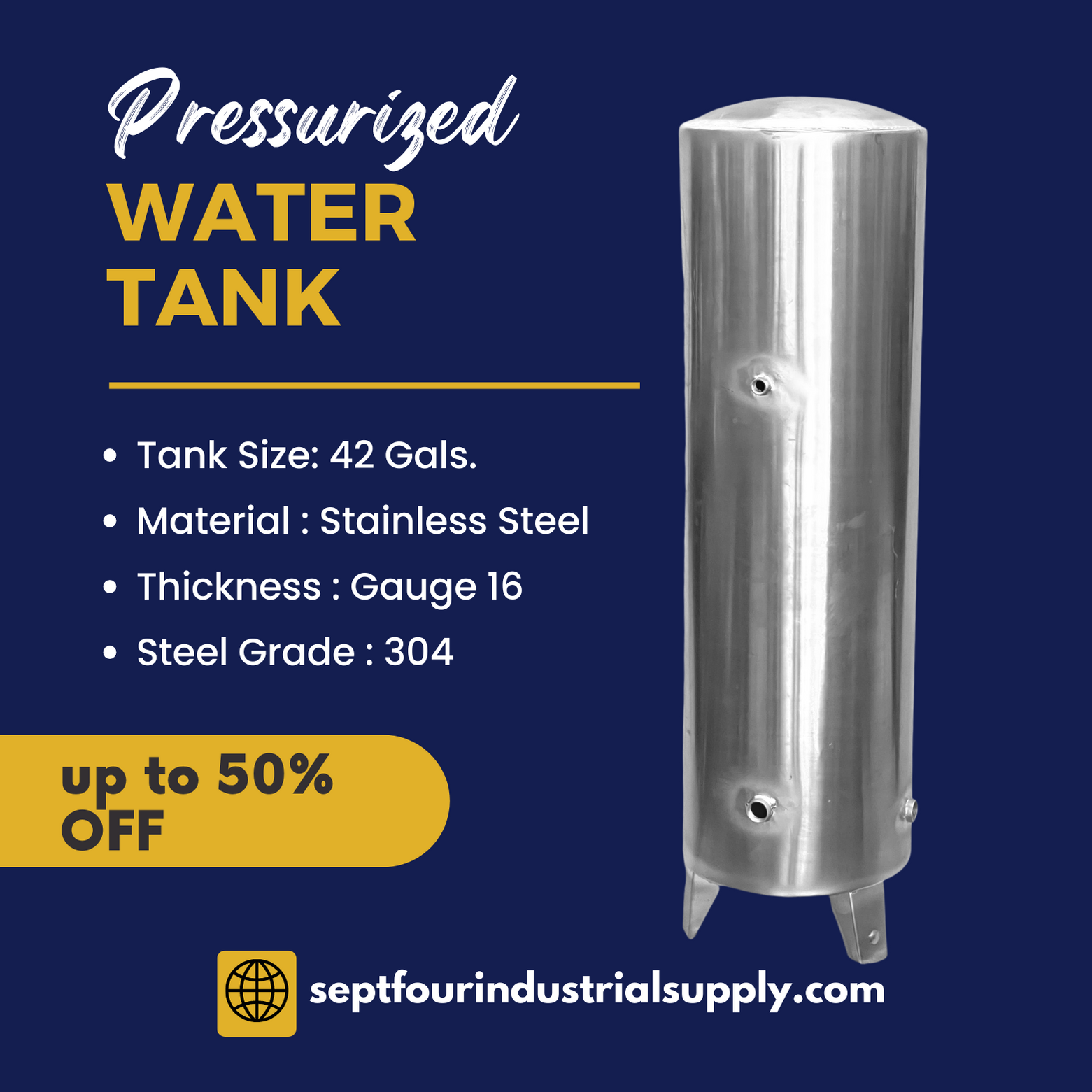 Pressurized /Pressure Stainless Water Tank (Pressure Tank) — SEPTFOUR ...
