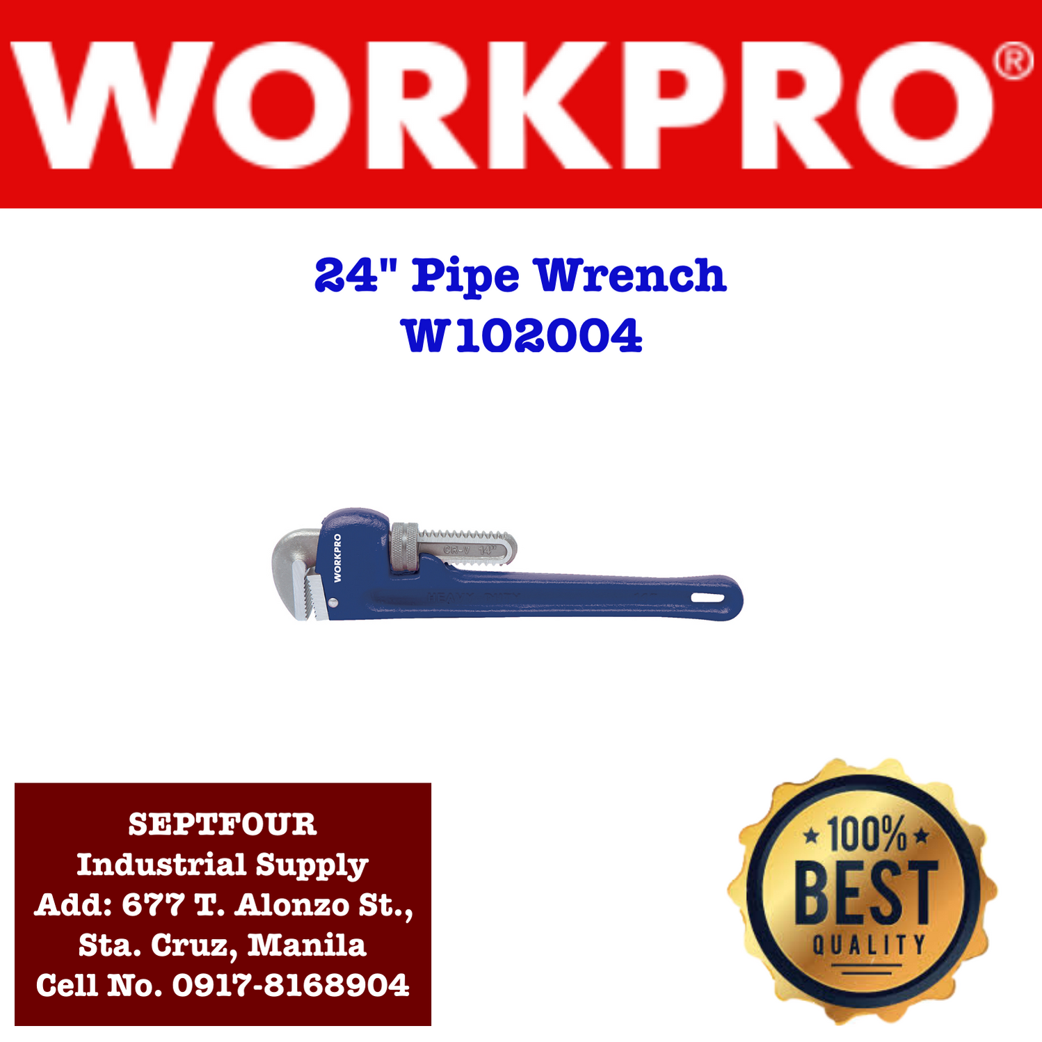 Workpro 24" Pipe Wrench #W102004 — SEPTFOUR INDUSTRIAL SUPPLY